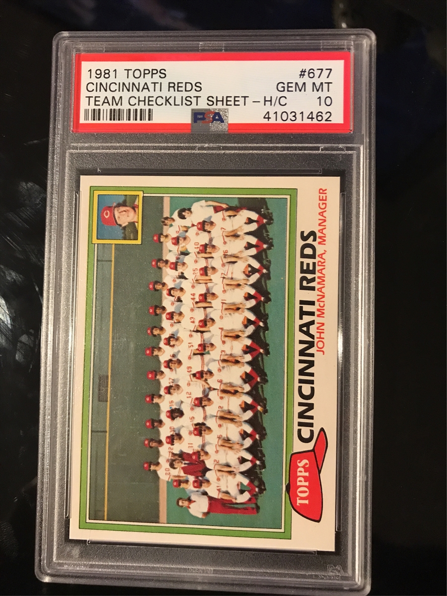 Baseball - Topps Team Checklist Sheet Hand Cut Cincinnati Reds - Master ...