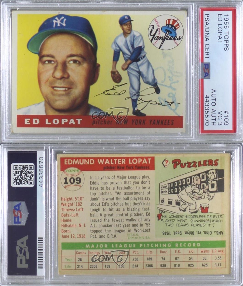 Baseball - 1955 Topps Autographs: vegsanity1976 Set Image Gallery